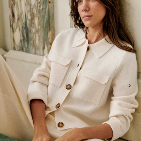 Sezane | Sweaters | Sezane Betty Cardigan Ecru Small S Merino Wool ...